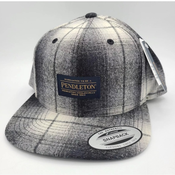 Pendleton | Accessories | Pendleton Baseball Snapback Cap Mesh Gray Black White Gradient Plaid ...